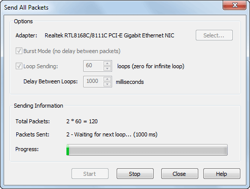 Packet Builder - Send Packets