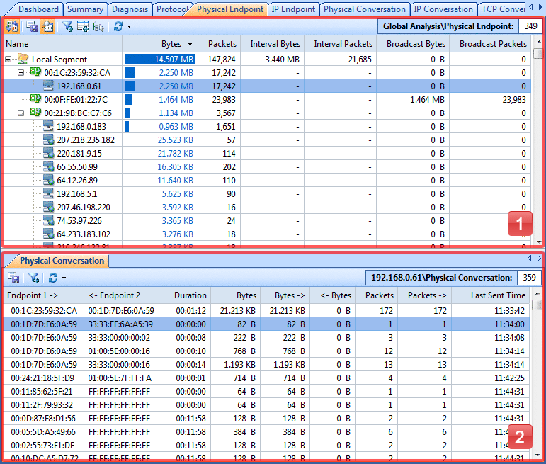 Physical Endpoint Tab