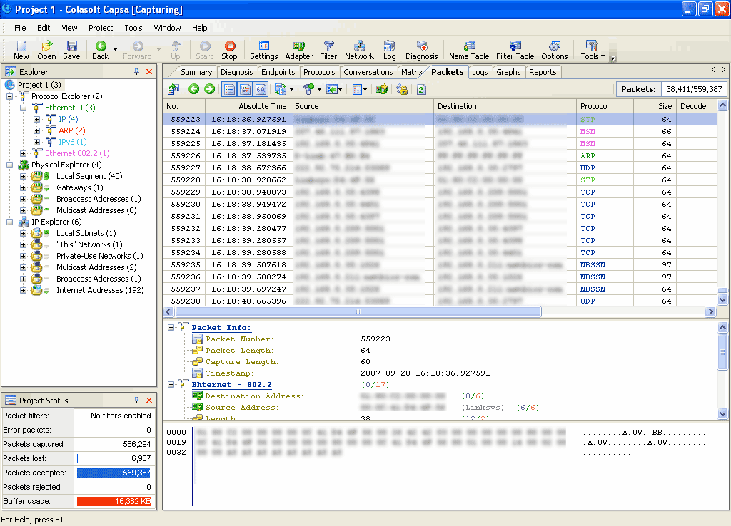 network packet sniffer